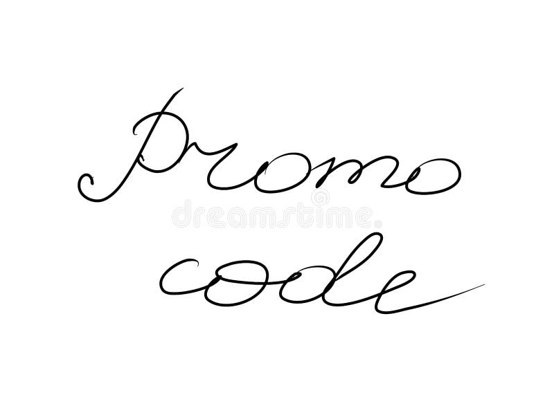 Promo Code Handwritten Text Inscription. Modern Hand Drawing ...