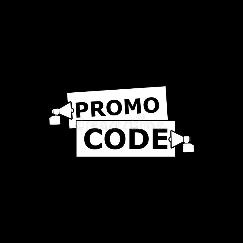 Promo Code Icon or Logo on Dark Background Stock Illustration ...