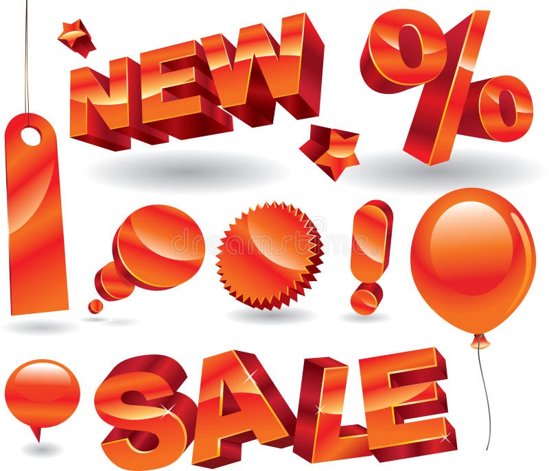 Promo elements set stock vector. Illustration of commerce - 12801746