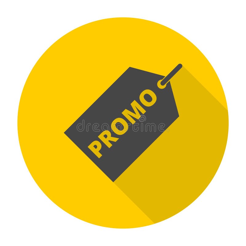 Promo Icon with Long Shadow Stock Vector - Illustration of internet ...