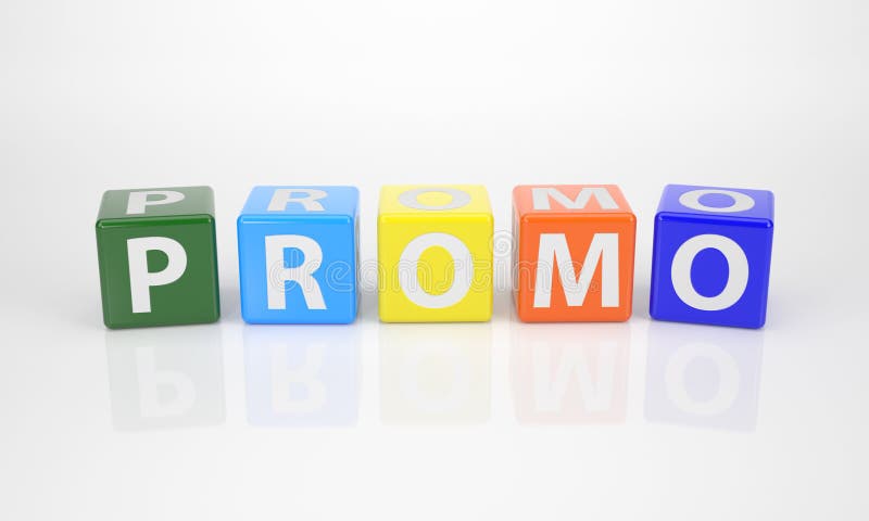 Promo Out of Multicolored Letter Dices Stock Illustration ...