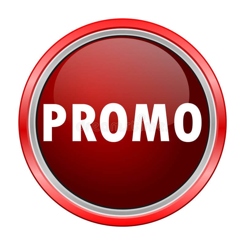 Promo Round Metallic Red Button Stock Vector - Illustration of price ...