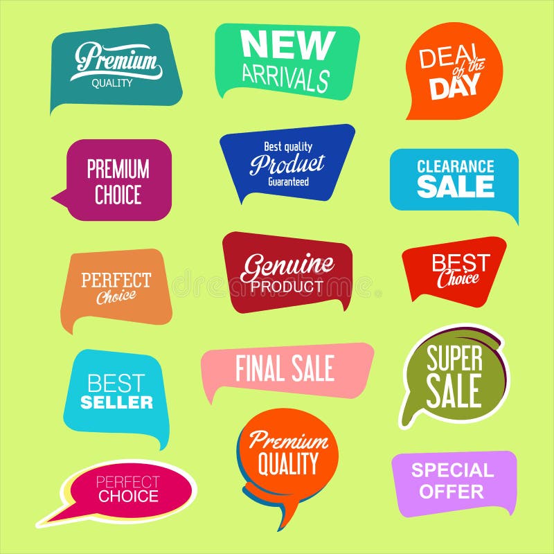 Promo Sale Stickers and Tags Collection Modern Design Stock Vector ...