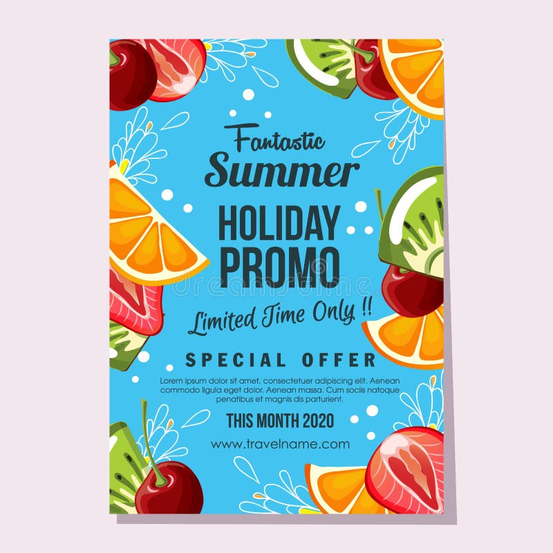 Promo Summer Holiday Fresh Fruit Poster Stock Vector - Illustration of ...