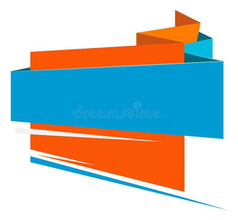 Promo Tag Template. Blank Blue Orange Banner Stock Vector ...