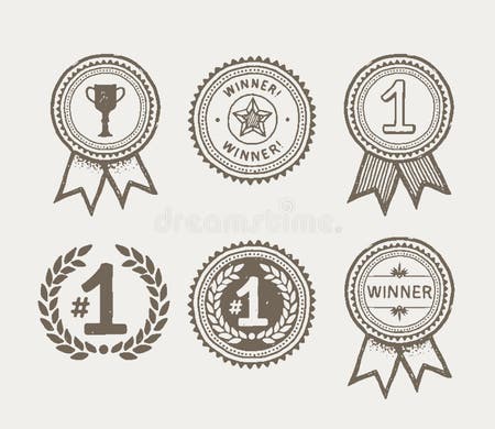 Promo winner badges stock vector. Illustration of winner - 48671958