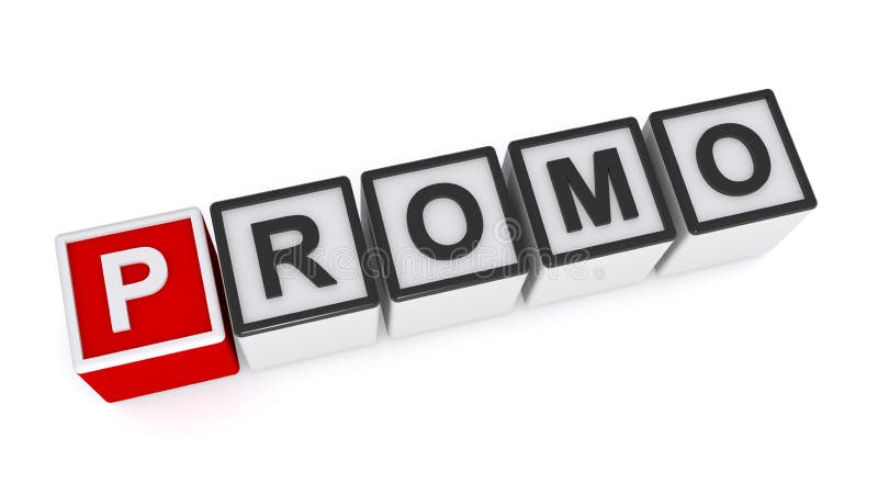 Promo word block on white stock illustration. Illustration of marketing ...