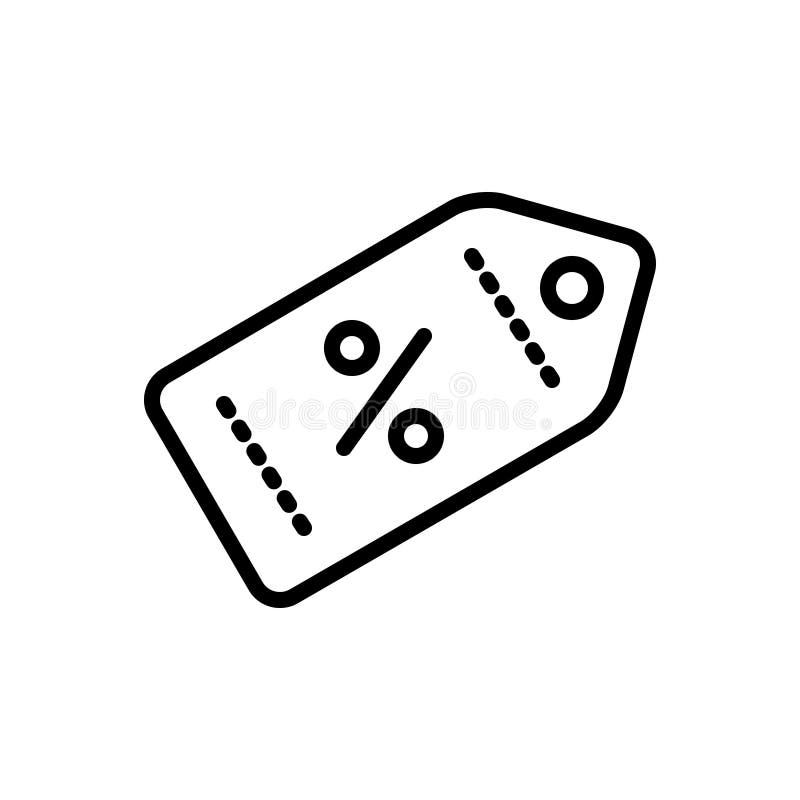 Black Line Icon for Promocode, Advertising and Coupon Stock Vector ...