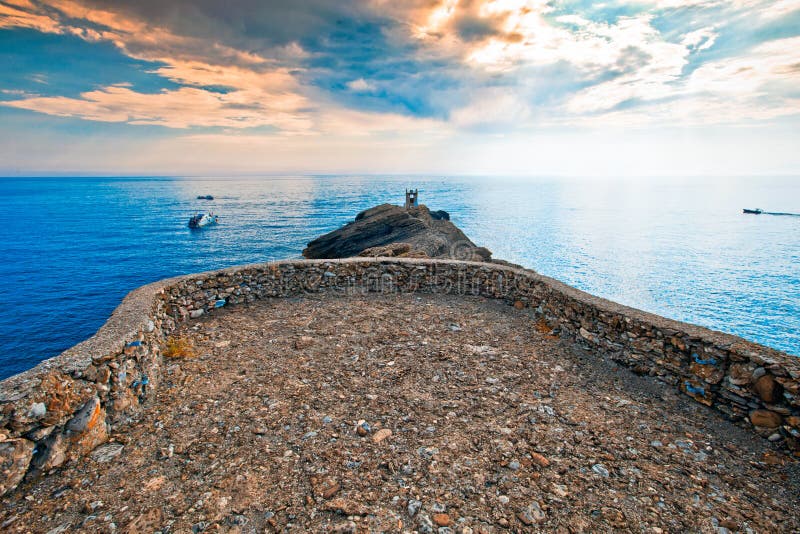 Promontory Overlooking the Sea Stock Photo - Image of lighthouse ...