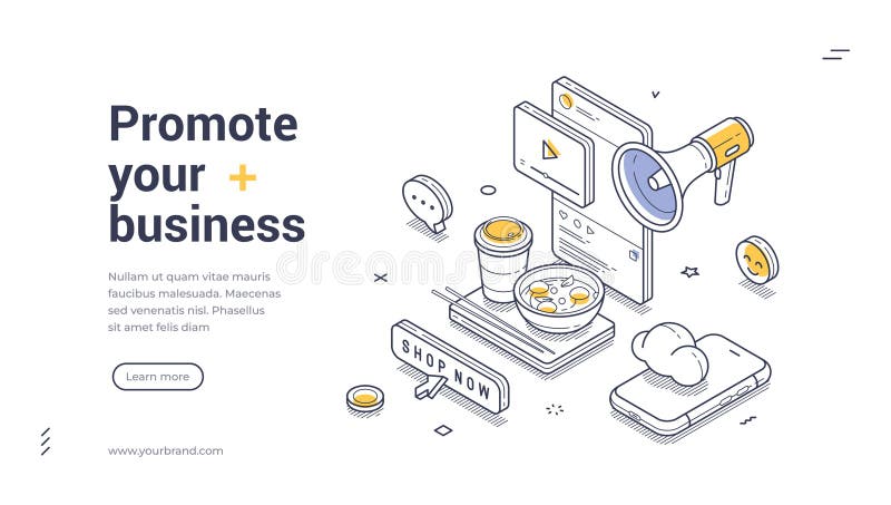 Promote Your Business Effectively with this Modern Isometric Web Banner ...