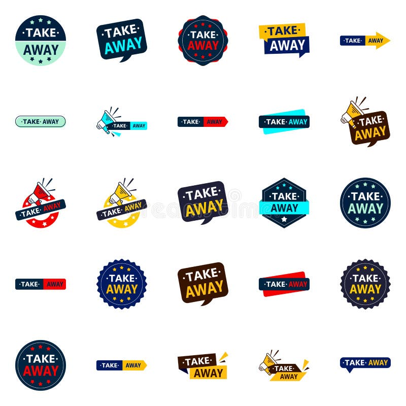 Promote Your Take Away Food with the Take Away Vector Bundle 25 Eye ...