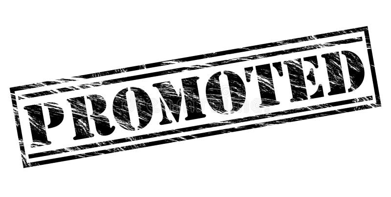 Promoted black stamp stock illustration. Illustration of symbol - 97569807