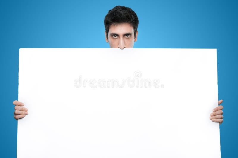 Promoter Guy with Signboard Stock Photo - Image of hard, promoting ...