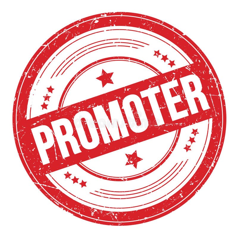 PROMOTER Text on Red Round Grungy Stamp Stock Illustration ...