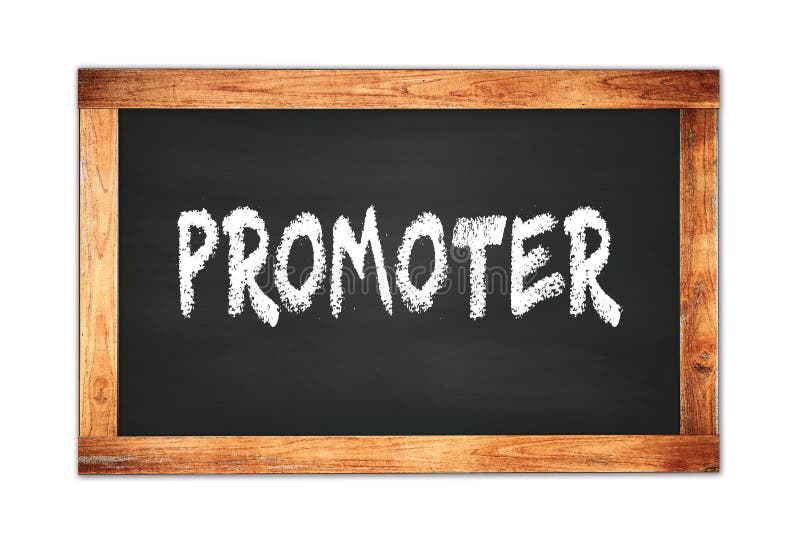 PROMOTER Text Written on Wooden Frame School Blackboard Stock ...