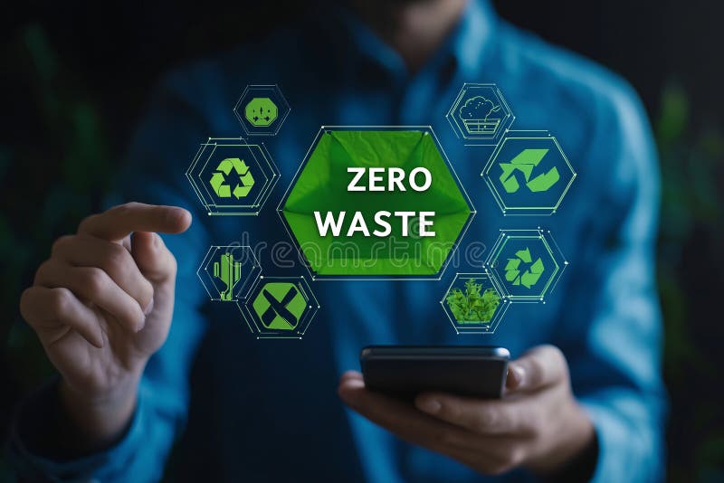 Promoting Zero Waste Practices Stock Illustration - Illustration of ...