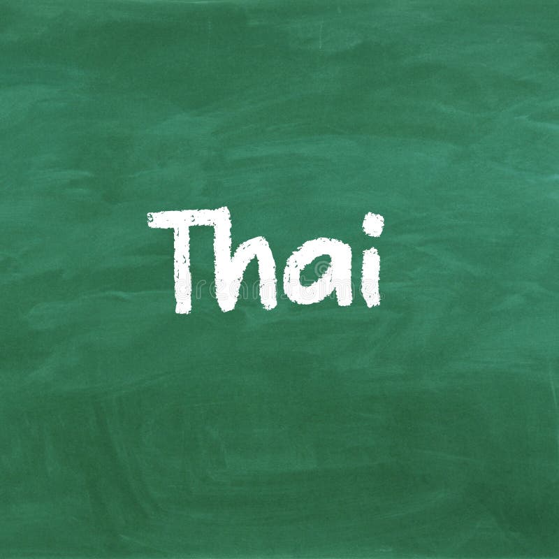 Thai Language Chalk Handwritten on Green Chalkboard Stock Illustration ...