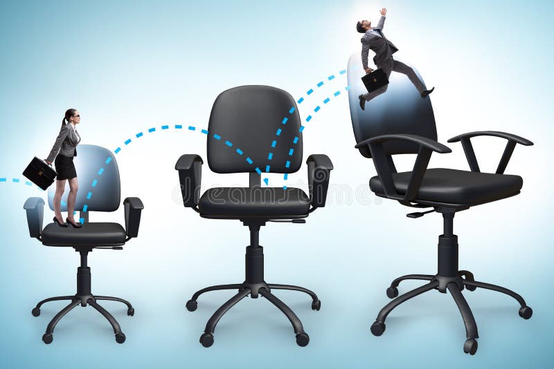 Promotion Concept with Businessman and Chairs Stock Image - Image of ...