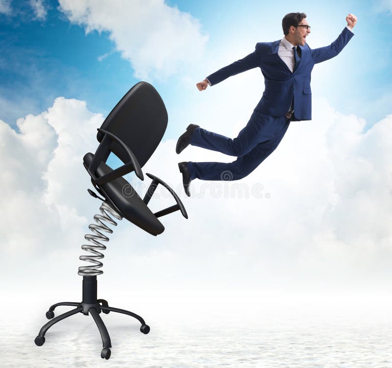 Promotion Concept with Businessman Ejected from Chair Stock Photo ...
