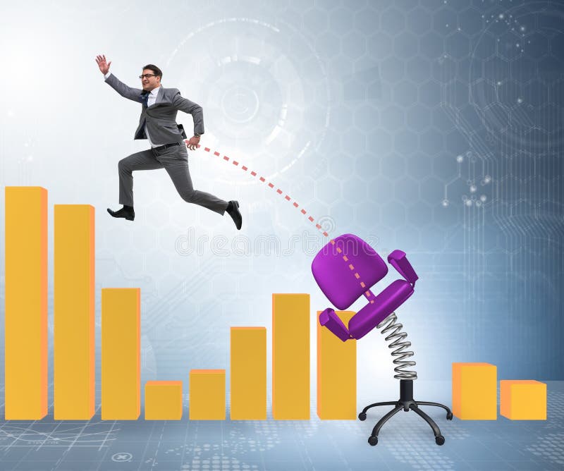 Promotion Concept with Businessman Ejected from Chair Stock Image ...
