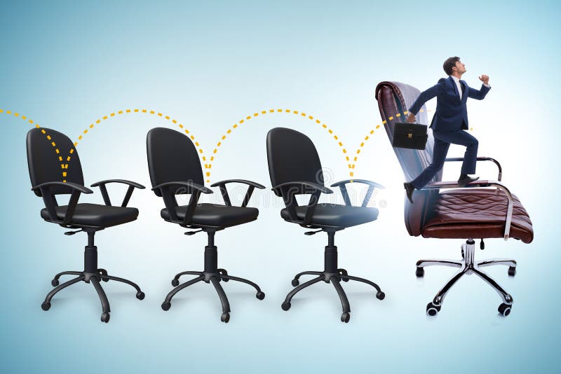 Promotion Concept with Office Chairs and Businessman Stock Image ...