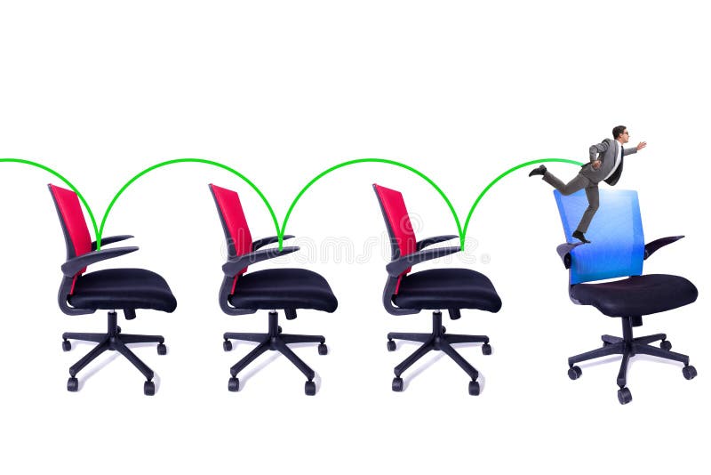 Promotion Concept with Office Chairs and Businessman Stock Image ...