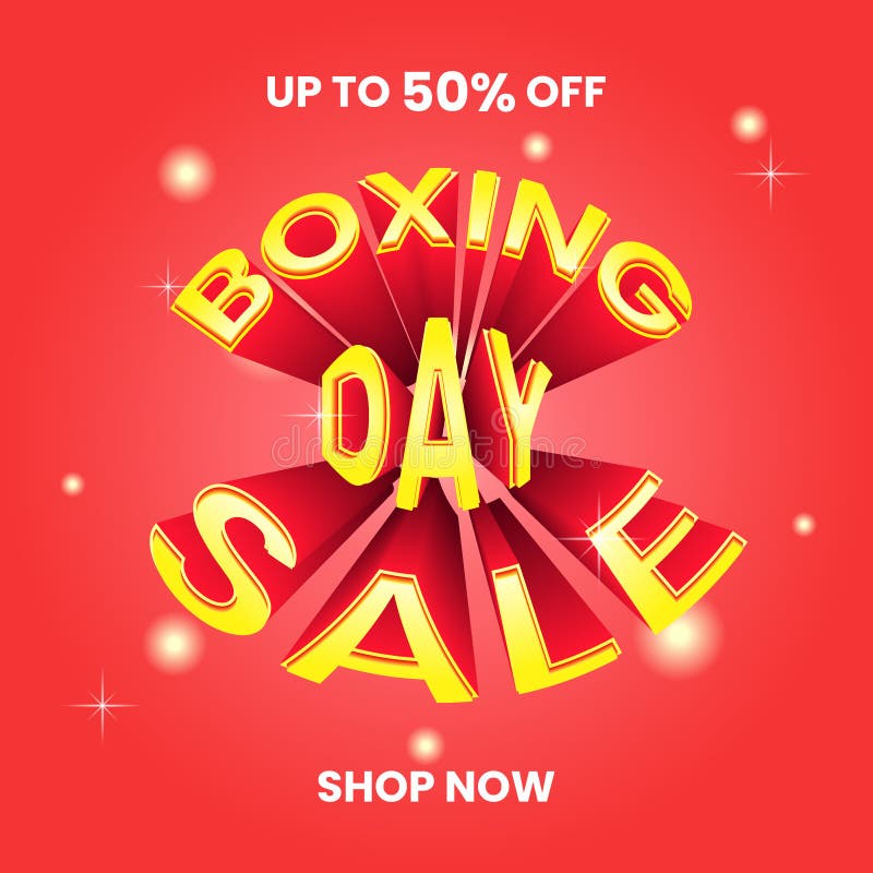 Promotion Design Template for Boxing Day Sale with 3d Text and Red ...