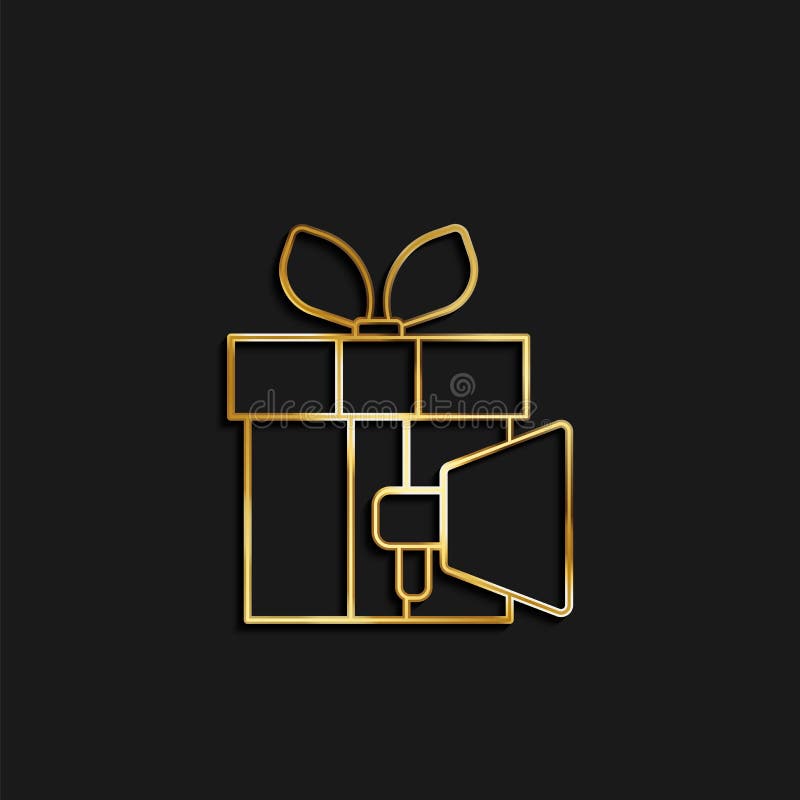 Promotion, Gift Gold Icon. Vector Illustration of Golden Icon Stock ...