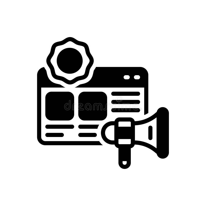 Black Solid Icon for Promotion, Digital and Website Stock Illustration ...