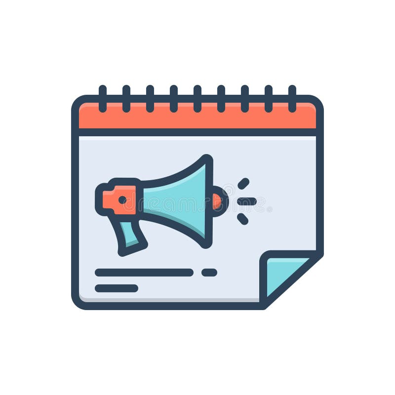 Color Illustration Icon for Promotion, Endorsement and Agenda Stock ...