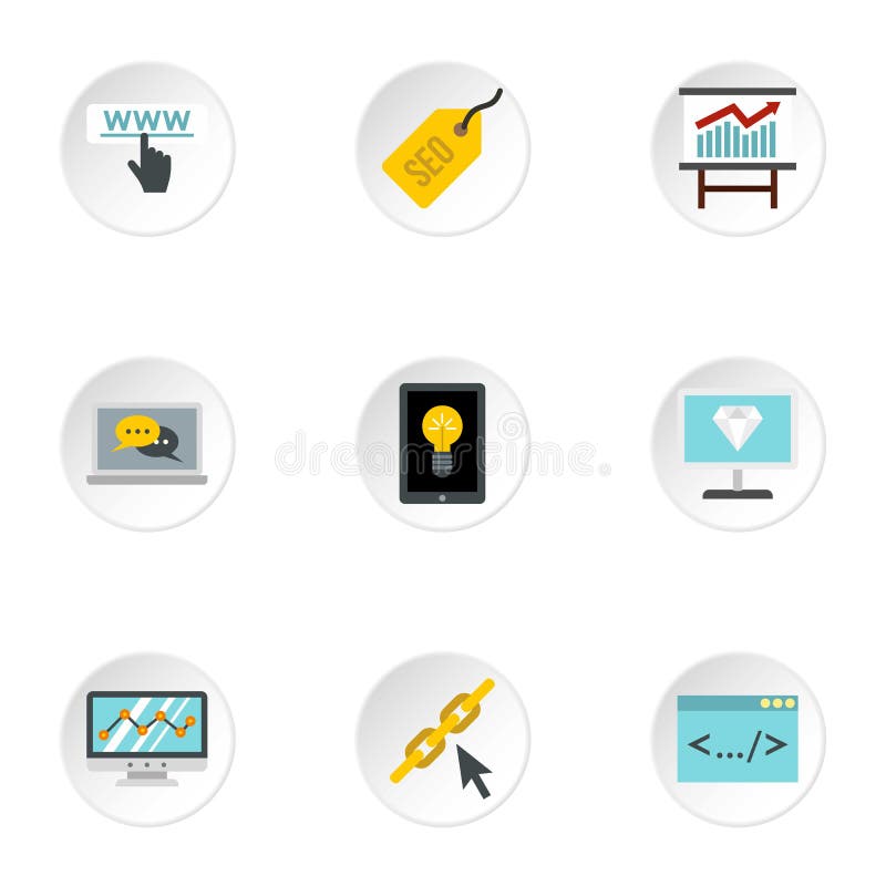 Promotion Icons Set, Flat Style Stock Vector - Illustration of object ...