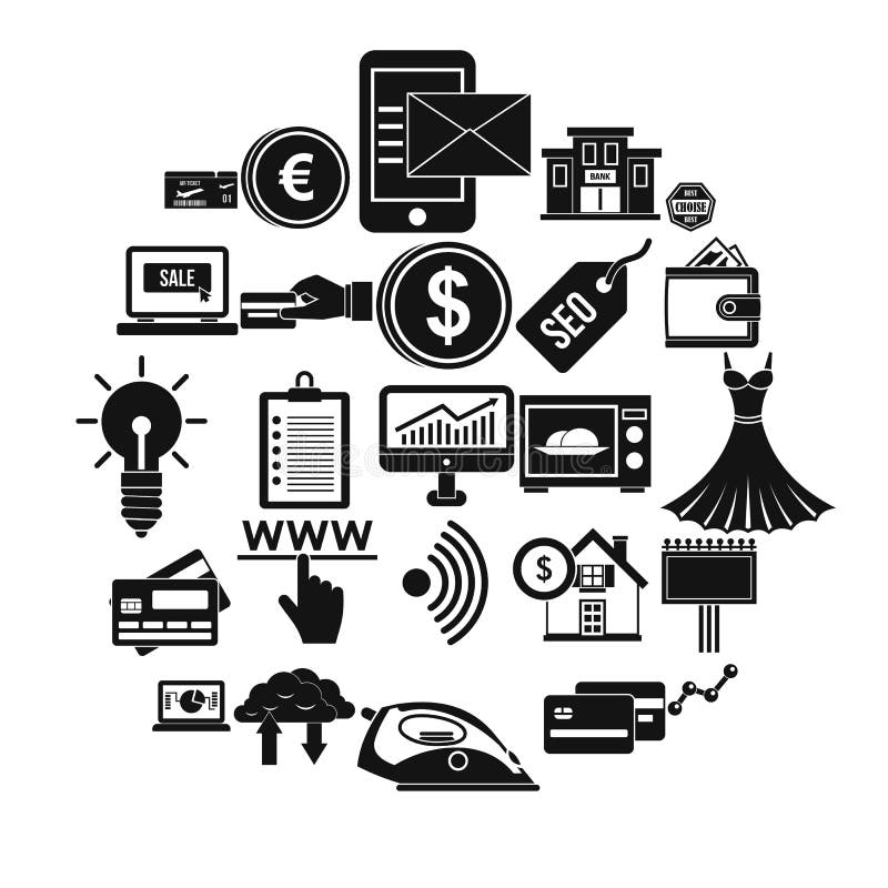 Promotion Icons Set, Simple Style Stock Vector - Illustration of ...