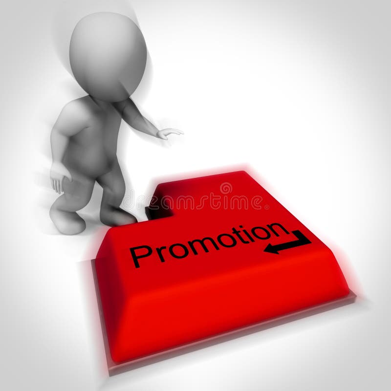Promotion Key Shows Higher And Better Job Position Stock Illustration ...