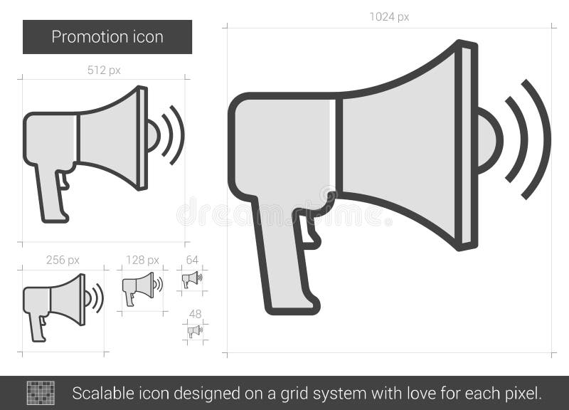 Promotion line icon. stock vector. Illustration of concept - 80687128