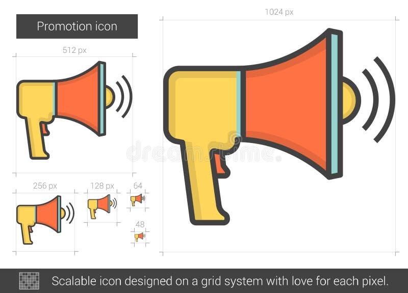 Promotion line icon. stock vector. Illustration of design - 83618587