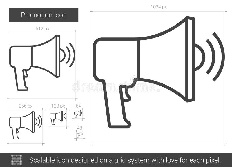 Promotion line icon. stock vector. Illustration of commerce - 94419227