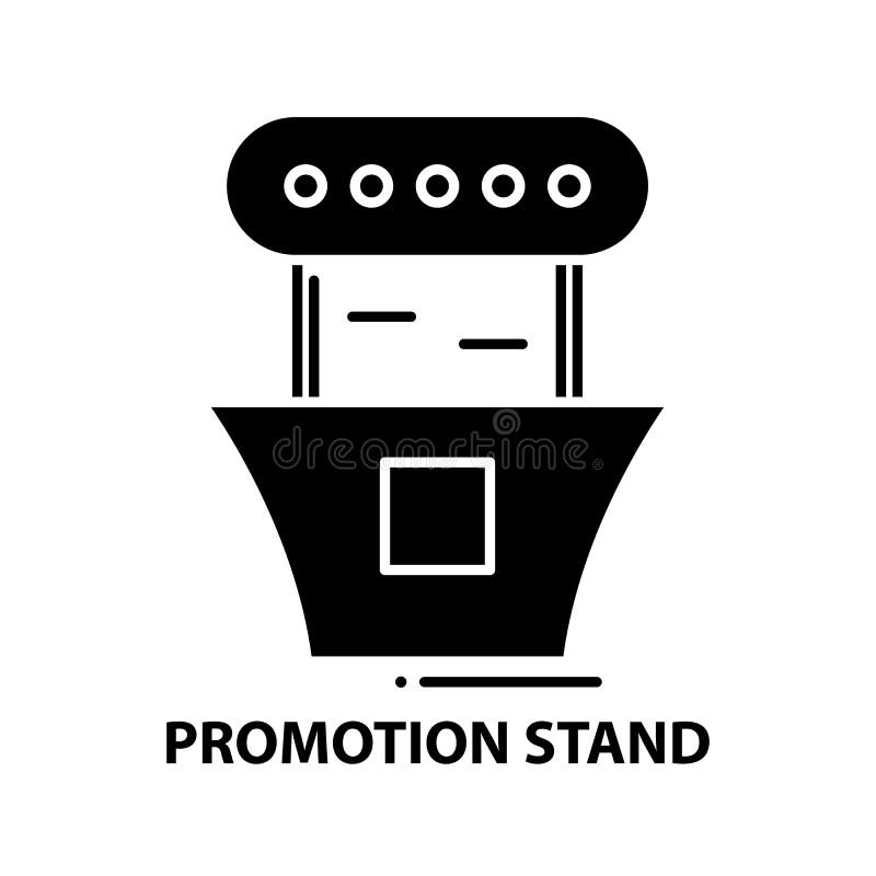 Promotion Stand Icon, Black Vector Sign with Editable Strokes, Concept ...