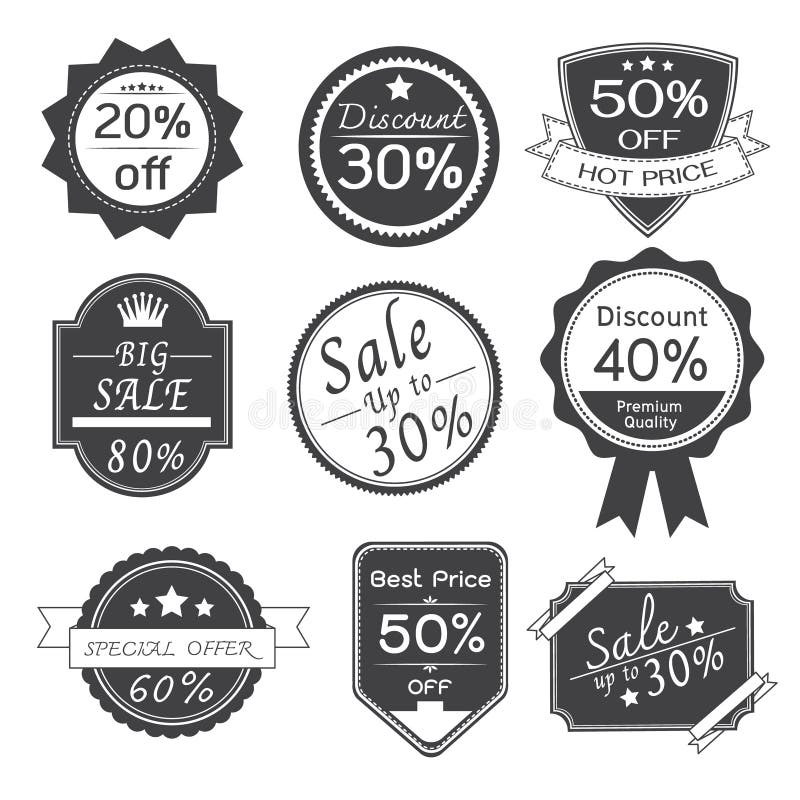Promotion Stickers and Labels Stock Vector - Illustration of marketing ...