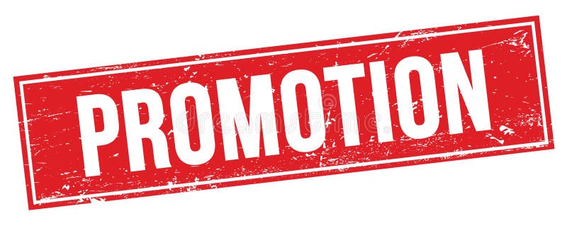 PROMOTION Text on Red Grungy Rectangle Stamp Stock Illustration ...