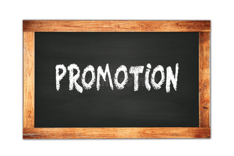 PROMOTION Text Written on Wooden Frame School Blackboard Stock Photo ...