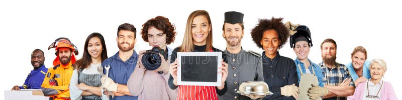 Promotion of Training in Many Different Professions Stock Image - Image ...