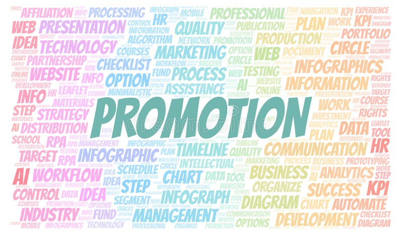 Job Promotion word cloud. stock illustration. Illustration of promotion ...