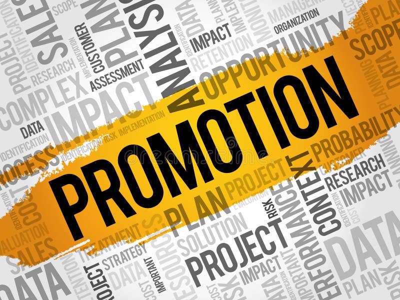 PROMOTION word cloud stock illustration. Illustration of merchandise ...