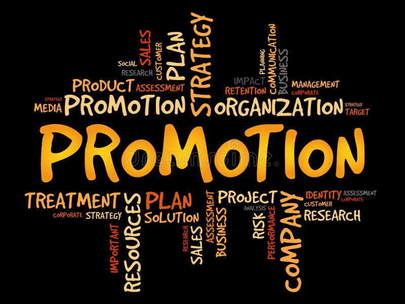 Promotion word cloud stock illustration. Illustration of leadership ...