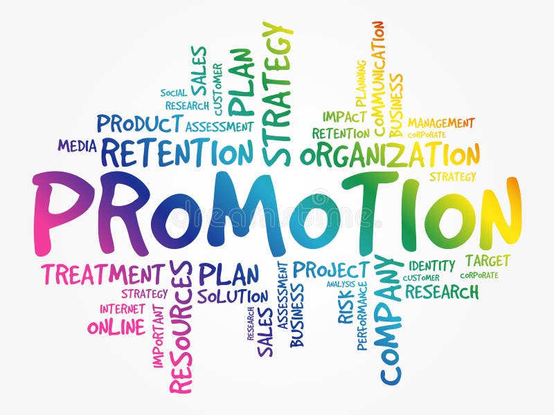 Promotion Word Cloud with Marker, Business Concept Stock Illustration ...