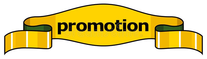 Promotion Yellow Title Ribbon Stock Illustration - Illustration of ...