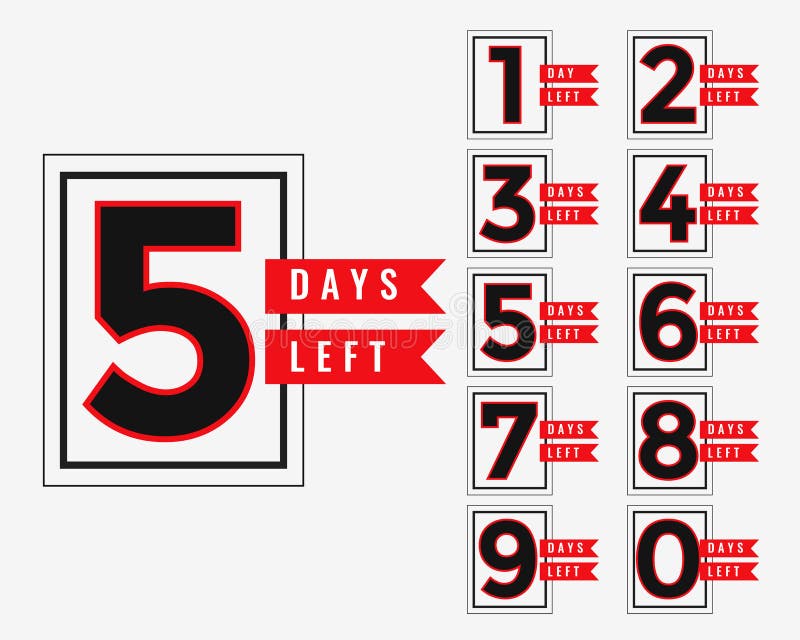 Promotional Banner of Number of Days Left Stock Vector - Illustration ...