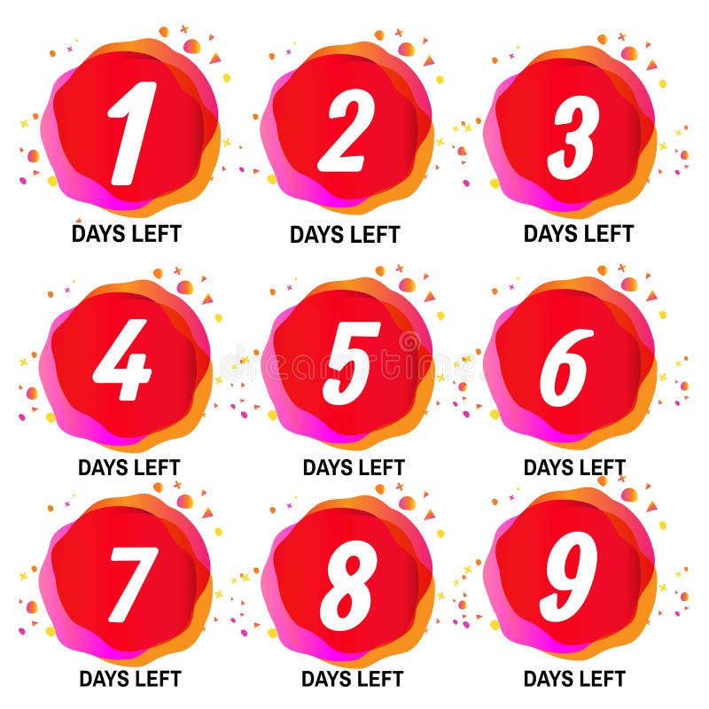 Number of days left badge stock vector. Illustration of poster - 143397870