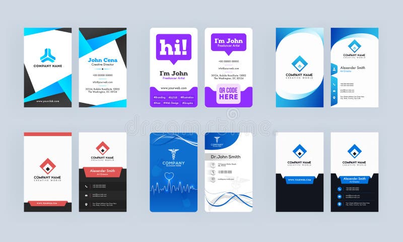 Promotional Business Card or Template Design Set Stock Illustration ...