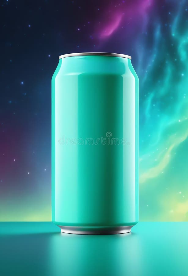 Promotional Can Drink Product Packaging Showcase Mockup with Aurora ...